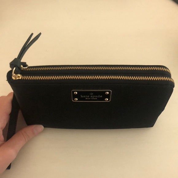 kate spade | Bags | New Kate Spade Double Zipper Wristlet Black | Poshmark